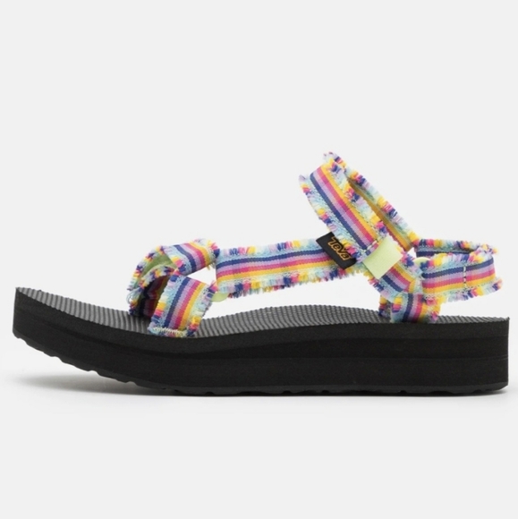 Teva | Shoes | Teva Midform Fray Colorful Strap Sandals Womens Sz 7 ...